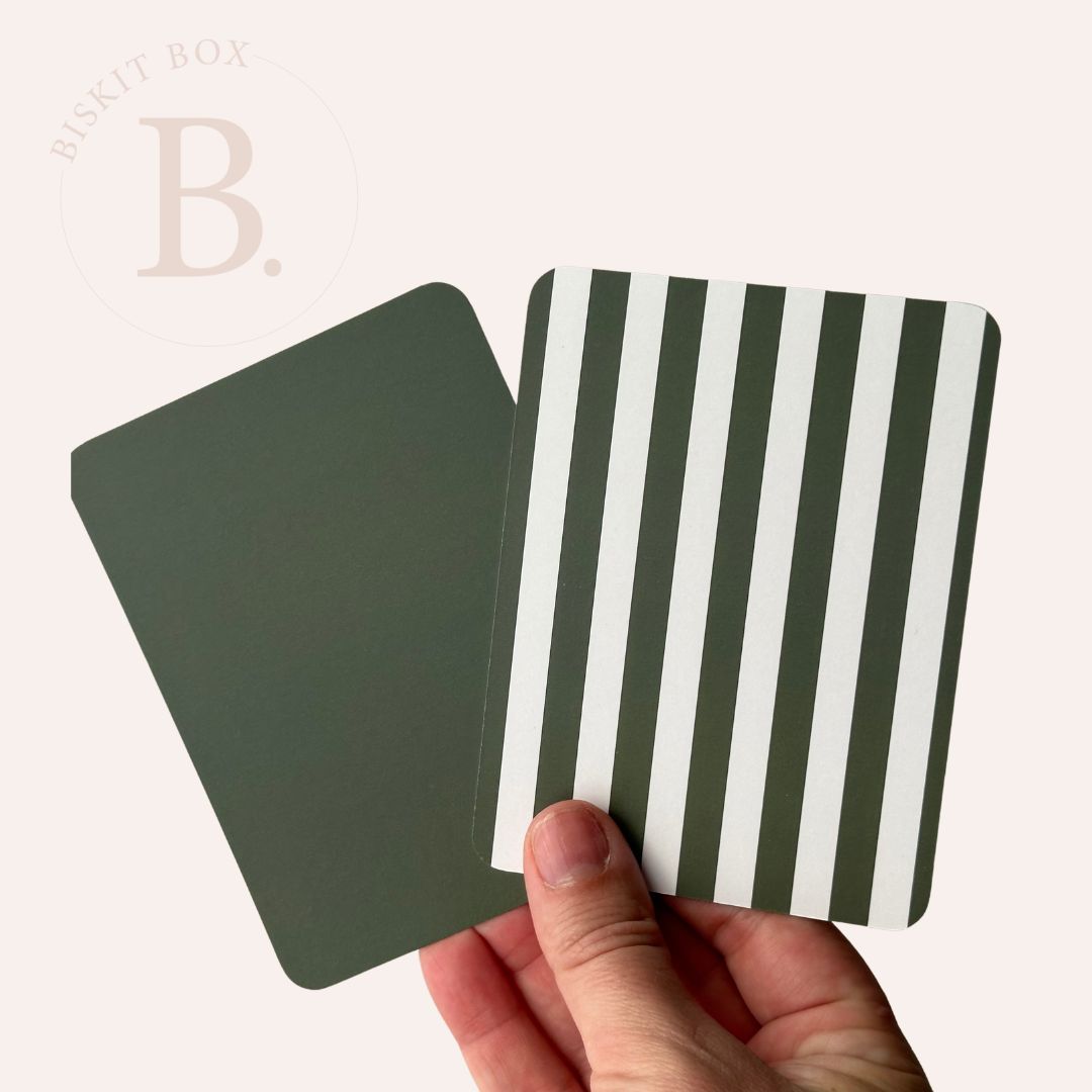 Green Stripe Grease Resistant Cookie Boards - Pack 25 - 90mm x 120mm ...